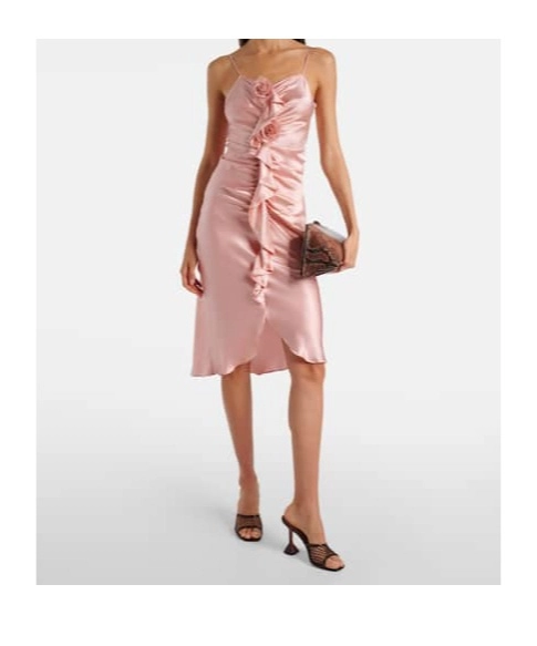 RODARTE Ruched Silk Crêpe Midi Dress