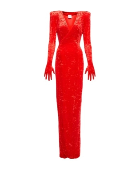 Vetements Wrap Velvet Maxi Dress
