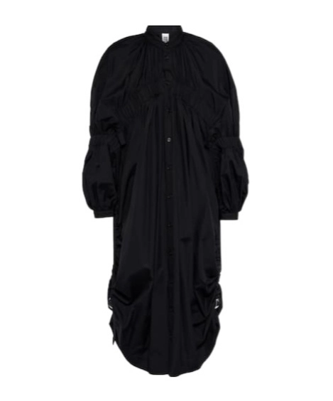 Comme Des Garçons Draped Cotton Midi Dress - Black