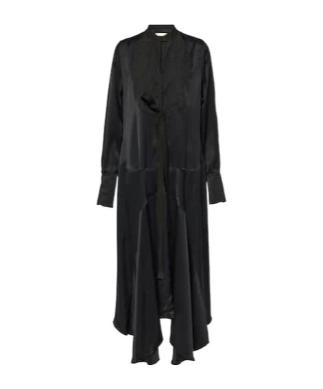 Plan C Asymmetric Pleated Midi Dress