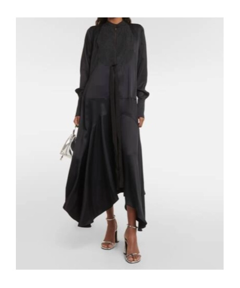 Plan C Asymmetric Pleated Midi Dress