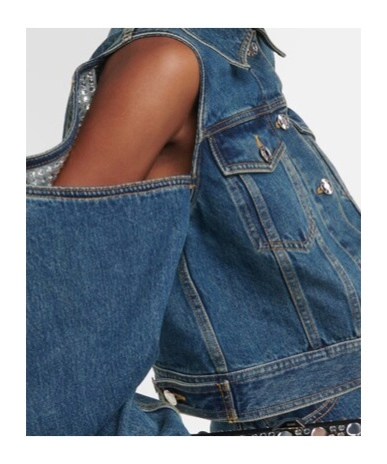 AREA Denim Jacket With Decorative Cutouts