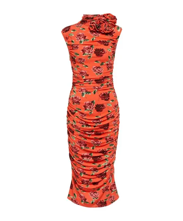 Magda Butrym Floral-appliqué Printed Midi Dress - Red
