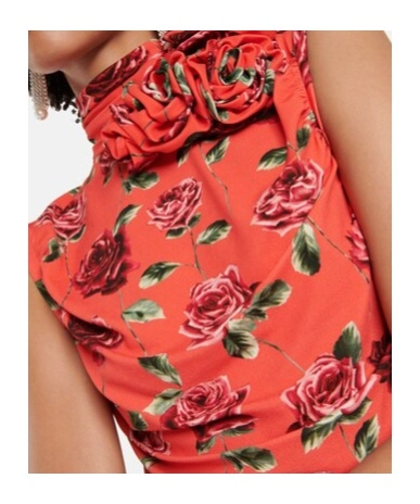 Magda Butrym Floral-appliqué Printed Midi Dress - Red
