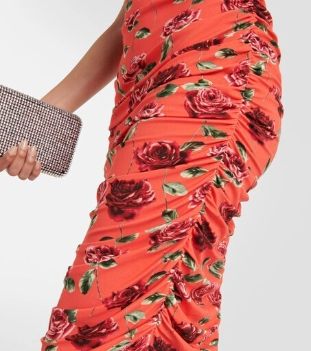 Magda Butrym Floral-appliqué Printed Midi Dress - Red