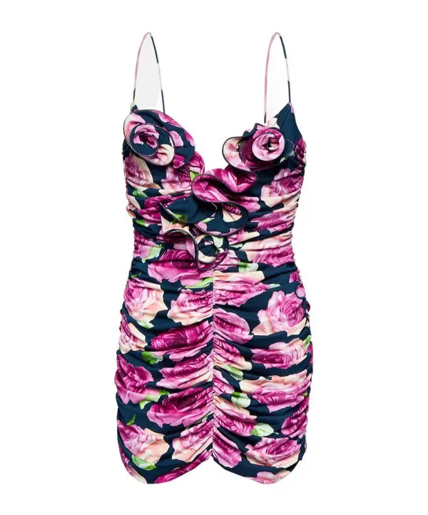 Magda Butrym Floral Ruched Minidress - Pink