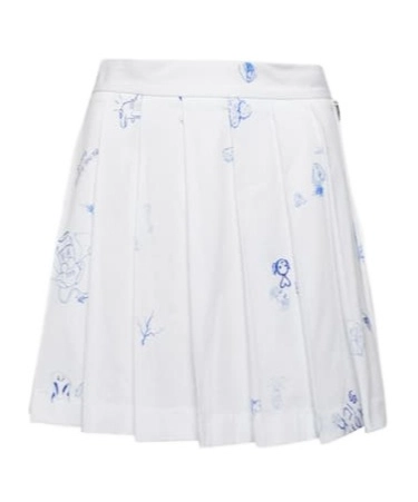 Vetements Printed Pleated Cotton Miniskirt