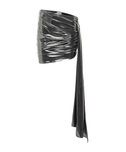 Magda Butrym Metallic Ruched Miniskirt - Black