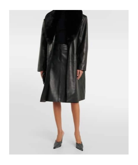Magda Butrym Leather Midi Skirt
