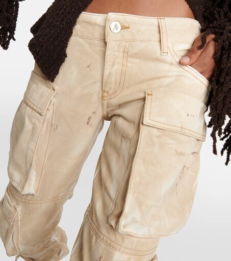 Attico Low-rise Denim Cargo Pants