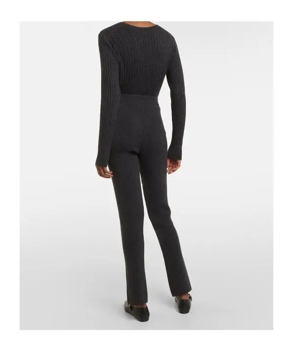 Magda Butrym Ribbed-knit Cashmere Slim Pants