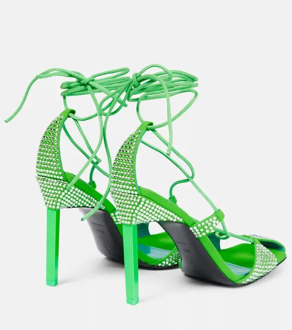 Attico Adele Lace-up Crystal-embellished Sandals