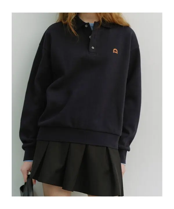 DUNST Long Sleeve Sweatshirt With Logo Detail