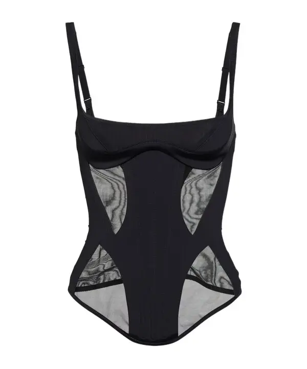 MUGLER Perspective Splicing Bustle - Black