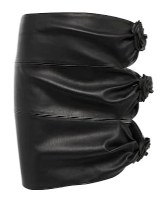 Magda Butrym Leather Cutout Miniskirt - Black