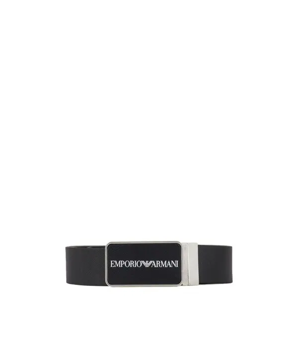 Emporio Armani Logo-buckle Belt - Black