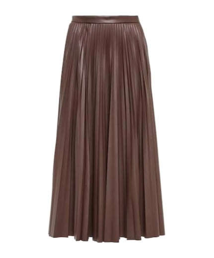 Altuzarra Sif Pleated Faux Leather Maxi Skirt - Brown
