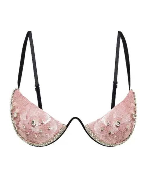 AREA Embellished Bra Top
