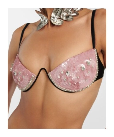 AREA Embellished Bra Top
