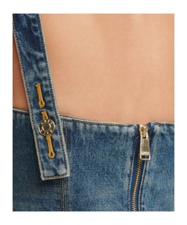 AREA Claw Embellished Denim Minidress