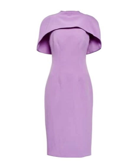 SAFIYAA LONDON Kalika Midi Dress With Cape Effect And Back Drape
