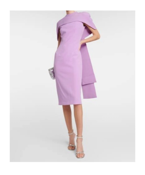 SAFIYAA LONDON Kalika Midi Dress With Cape Effect And Back Drape