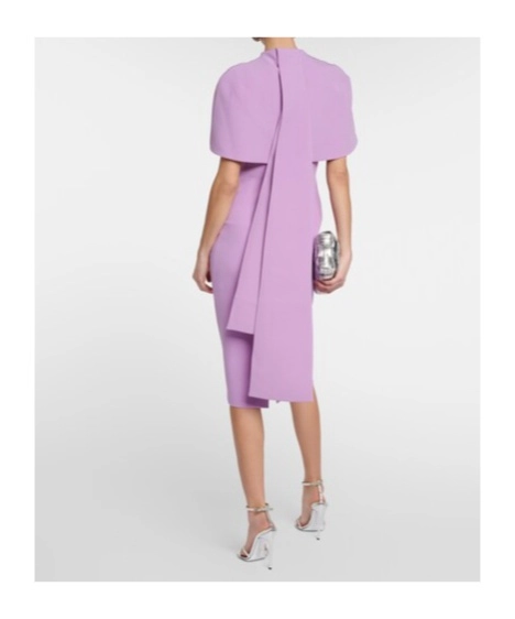 SAFIYAA LONDON Kalika Midi Dress With Cape Effect And Back Drape