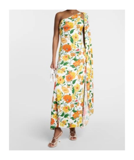Stella McCartney Caped One-shoulder Cady Gown