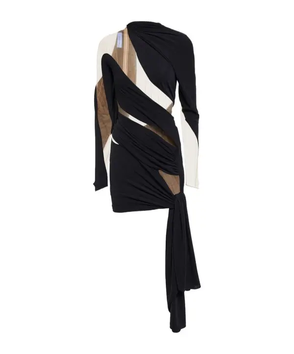 MUGLER Draped Sheer Decorative Dress