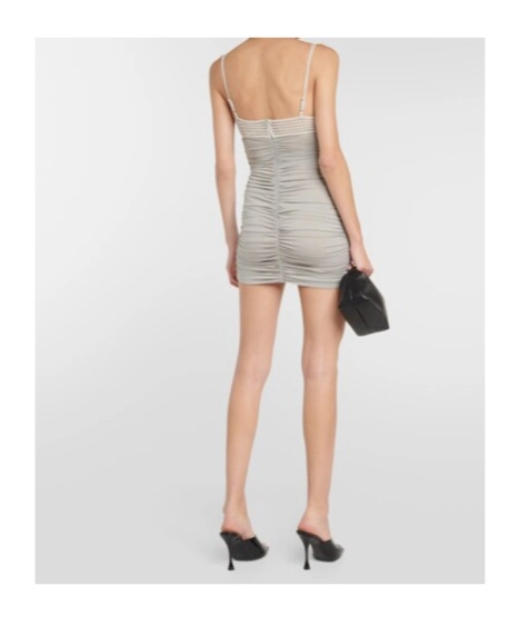 Magda Butrym Ruched Crochet And Jersey Minidress