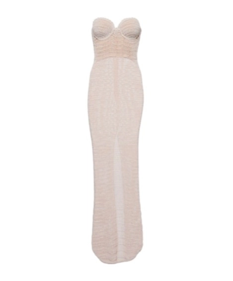 Magda Butrym Hand-crocheted Cotton And Linen Blend Midi Dress - Nude