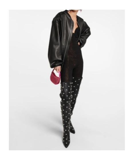 Magda Butrym Embellished Leather Over-the-knee Boots