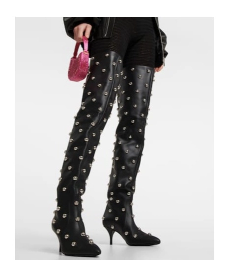 Magda Butrym Embellished Leather Over-the-knee Boots