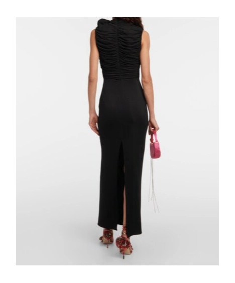 Magda Butrym Floral-appliqué Ruched Maxi Dress