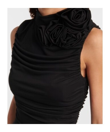 Magda Butrym Floral-appliqué Ruched Maxi Dress