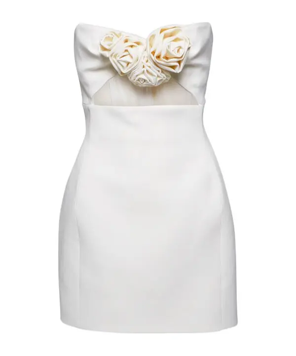 Magda Butrym Floral-applique Wool Bustier Dress