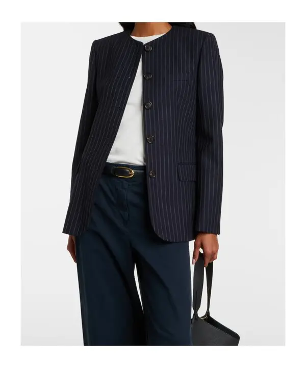 NILI LOTAN Pinstripe Wool Jacket