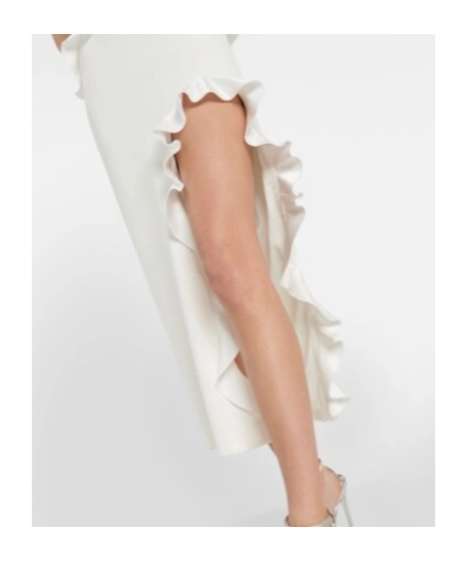 David Koma Ruffle-trimmed Asymmetrical Cutout Midi Dress