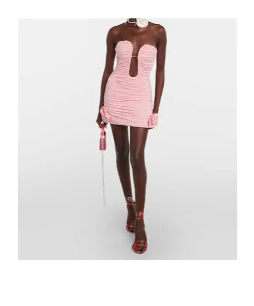 Magda Butrym Floral-appliqué Ruched Minidress