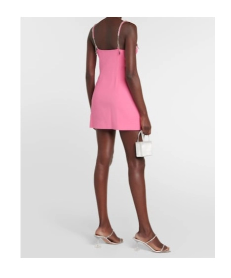 AREA Embellished Wool Minidress