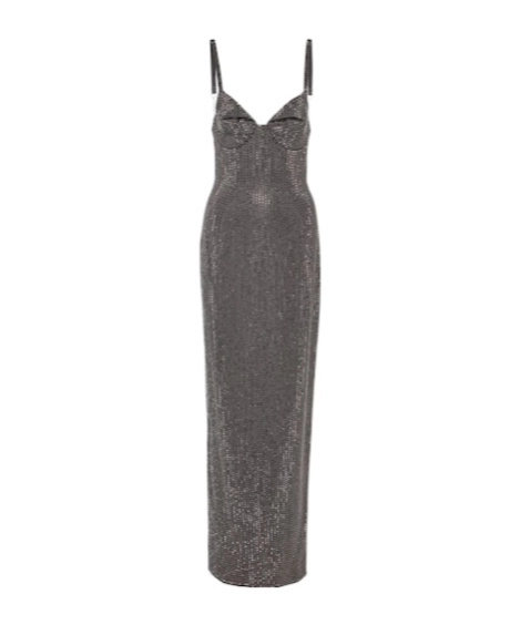 AREA Crystal-embellished Jersey Gown - Black