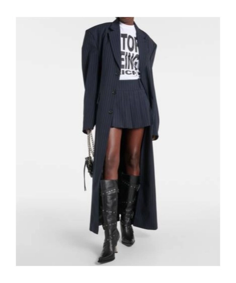 Vetements Oversized Pinstriped Wool Coat