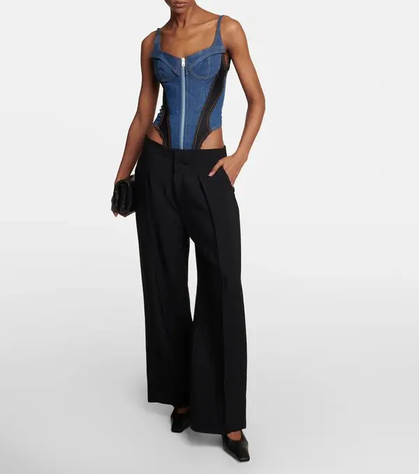 MUGLER Stitch-together Denim Jumpsuit