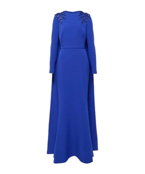 SAFIYAA LONDON Ginevra Embellished Caped Gown