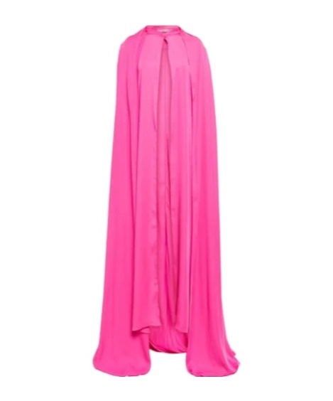SAFIYAA LONDON Draped Chiffon Cape Gown