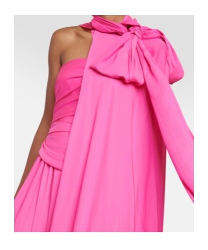 SAFIYAA LONDON Draped Chiffon Cape Gown