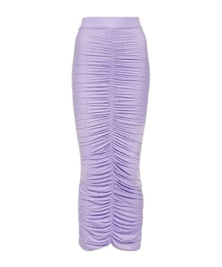 Alex Perry Crystal-embellished Ruched Midi Skirt - Purple