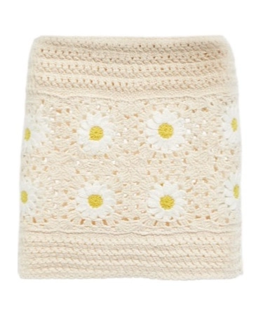 Alanui Daisy Crocheted Miniskirt