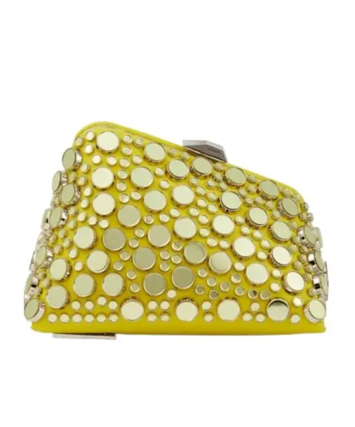 Attico Midnight Mini Embellished Leather Clutch