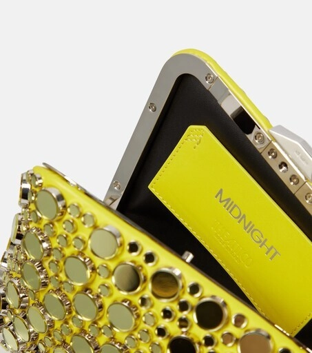 Attico Midnight Mini Embellished Leather Clutch